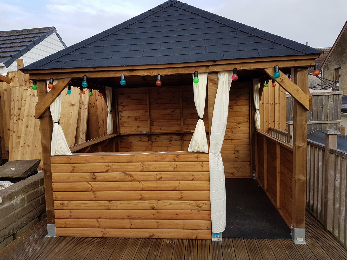 Apex Square Pergola with Half Walls | Sheds Ahead